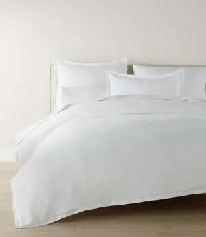 PEACOCK ALLEY European Washed Linen Duvet Cover - White