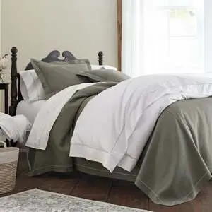 PEACOCK ALLEY Rio Satin Stitch Coverlet - Flint