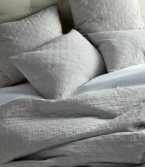 PEACOCK ALLEY Heritage Stonewashed Linen Sham - Gray