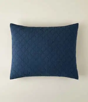 PEACOCK ALLEY Heritage Stonewashed Linen Sham - Navy