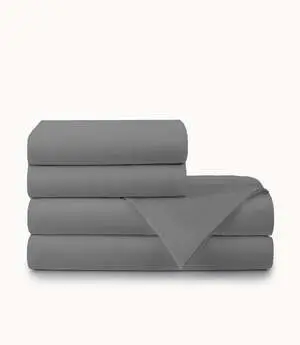 PEACOCK ALLEY Clara Sateen Sheet Set Dark Gray