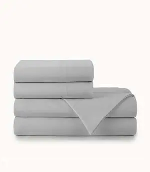 PEACOCK ALLEY Clara Sateen Sheet Set Light Gray
