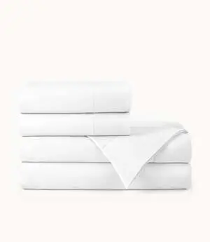 PEACOCK ALLEY Clara Sateen Sheet Set - White