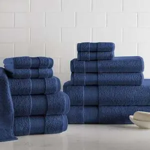 PEACOCK ALLEY Liam Essential Bath Towel Bundle - Navy