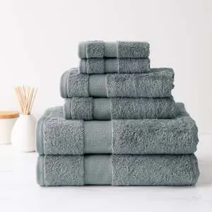 PEACOCK ALLEY Plush Turkish Towel Set - Steel