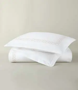 PEACOCK ALLEY Filigree Classic Embroidered Duvet Set - Linen