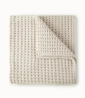 PEACOCK ALLEY Cozy Knit Throw Blanket - Linen