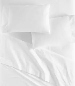 PEACOCK ALLEY Lyric Percale Fitted Sheet - White