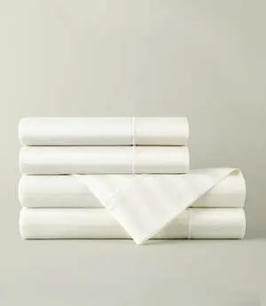 PEACOCK ALLEY Soprano Stripe Sateen Sheet Set - Ivory