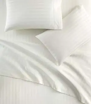 PEACOCK ALLEY Soprano Stripe Sateen Sheet Set - Ivory