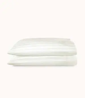 PEACOCK ALLEY Soprano Stripe Sateen Pillowcases - Ivory