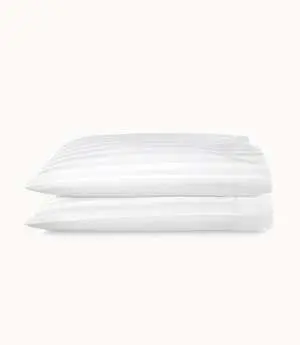 PEACOCK ALLEY Soprano Stripe Sateen Pillowcases - White
