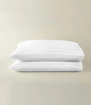 PEACOCK ALLEY Soprano Stripe Sateen Pillowcases - White