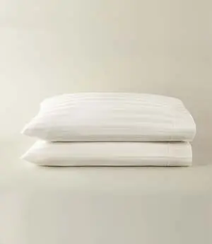 PEACOCK ALLEY Soprano Stripe Sateen Pillowcases - White
