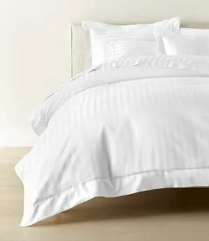 PEACOCK ALLEY Soprano Stripe Sateen Duvet Cover - White