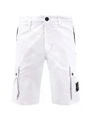 Stone Island Logo-Patch Cargo Shorts Blue