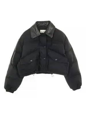 Miu Miu 2000s Logo Leather Down Jacket
