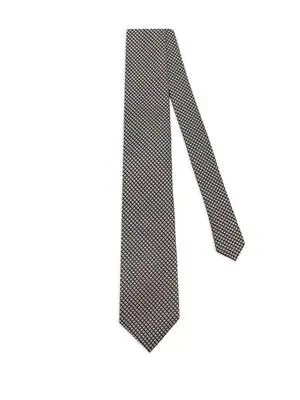 TOM FORD Geometric-pattern Neck Tie - Black