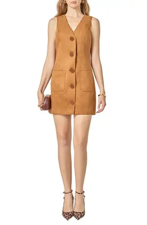 English Factory Faux Suede Mini Dress