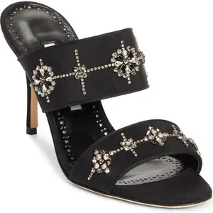 Women's Black Embellished Sandals