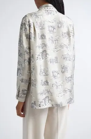 Max Mara Fado Silk Button-up Shirt - Sand
