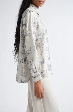 Max Mara Fado Silk Button-up Shirt - Sand