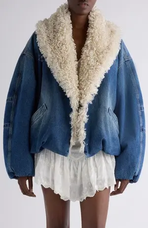 Women's Faux Fur Collar Denim Jackets