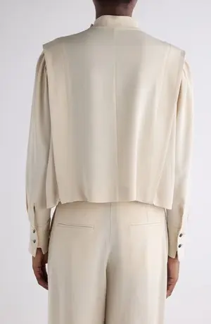 Isabel Marant Étoile Felissa Button Shoulder Mock Neck Top - Ecru