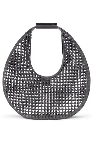 Staud Moon Woven Leather Top Handle Tote