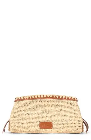 Staud Maude Convertible Raffia Clutch - Natural/tan