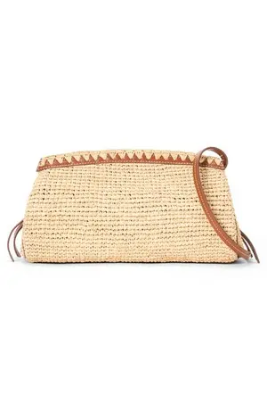 Staud Maude Convertible Raffia Clutch - Natural/tan