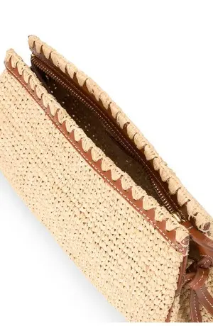 Staud Maude Convertible Raffia Clutch - Natural/tan