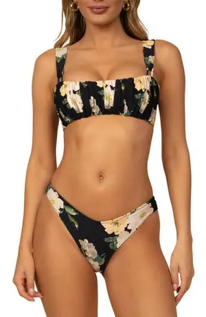 MONTCE Floral Victoria Shirred Bikini Top