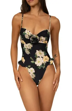 MONTCE Devin Rosa Ruffle One-piece Swimsuit - Liz Floral