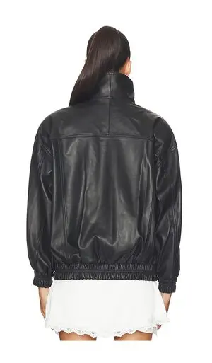 AEXAE Leather Collar Jacket