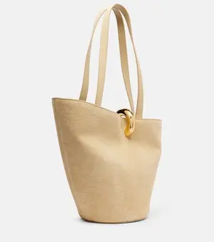 Jacquemus Le Bambola Croc-effect Suede Tote