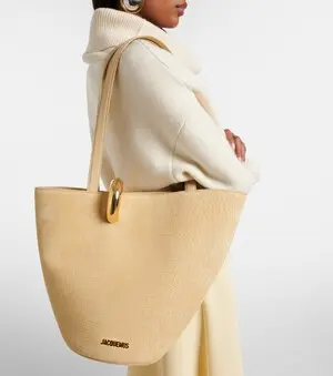 Jacquemus Le Bambola Croc-effect Suede Tote