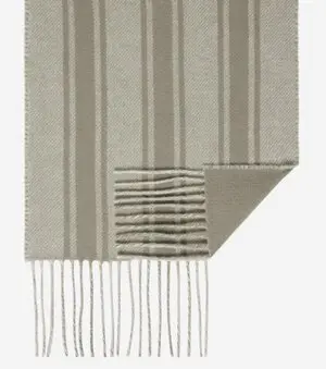 Jacquemus Logo Fringed Virgin Wool Scarf - Grey
