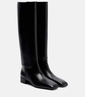 CHRISTEN Classic Square Leather Knee-high Boots