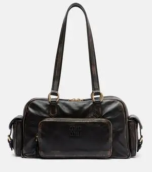 Miu Miu Pocket Leather Shoulder Bag