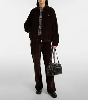 Miu Miu Pocket Leather Shoulder Bag - Brown