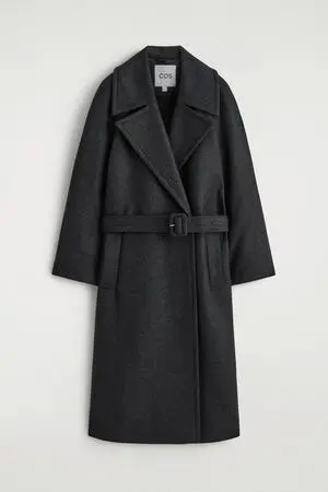 Cos Tailored Belted Wool-twill Coat