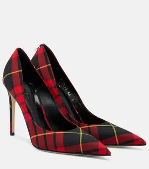 Alexander McQueen Skull Tartan Pumps - Red