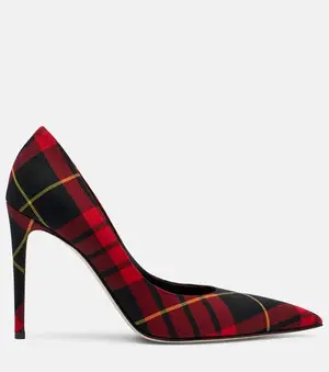Alexander McQueen Skull Tartan Pumps - Red