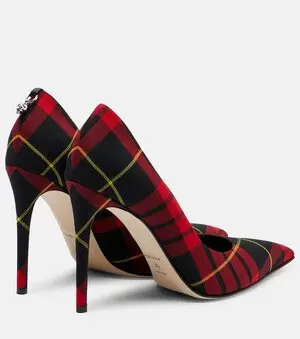 Alexander McQueen Skull Tartan Pumps - Red