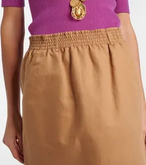 Chloé Cotton And Linen Gabardine Pencil Skirt