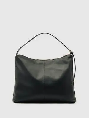 REISS Grained Leather Vigo Tote Bag