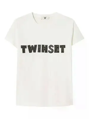 TWINSET Logo Patch T-shirt - White