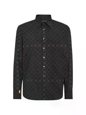 BILLIONAIRE Checks Silver Cut Shirt - Black