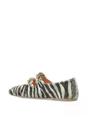 Agl Zebra-print Buckle Ballet Flats